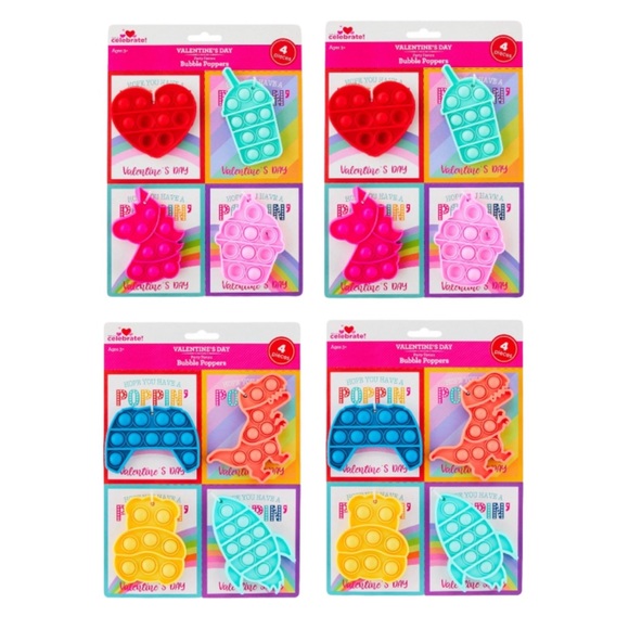 Other | Valentines Day Pop It Fidget Popper Card 16 Pc Party Favor Set ...